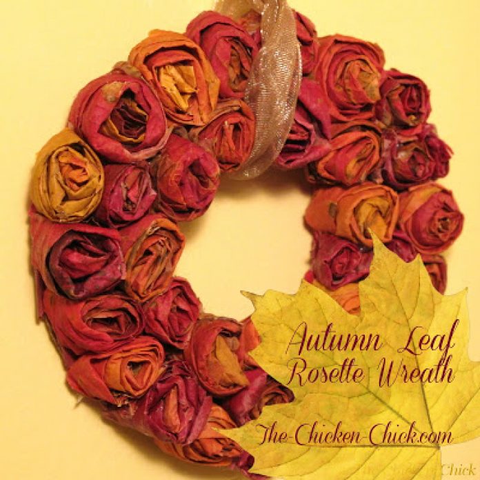 DIY Autumn Leaf Rosette Wreath Tutorial | The Chicken Chick®