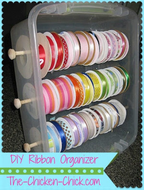 DIY Ribbon Organizer Tote Tutorial | The Chicken Chick®