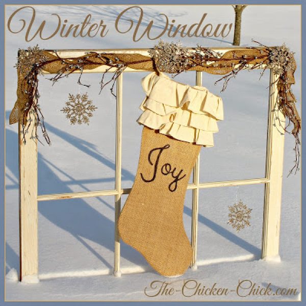 DIY Rustic Winter Window Tutorial | The Chicken Chick®
